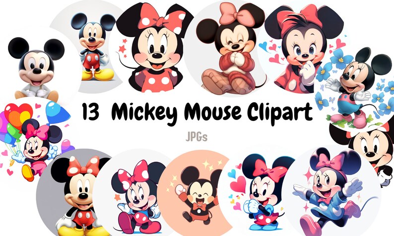 13 Mickey Mouse Clipart, Mickey Mouse Watercolor, Cute, Mickey Mouse ...