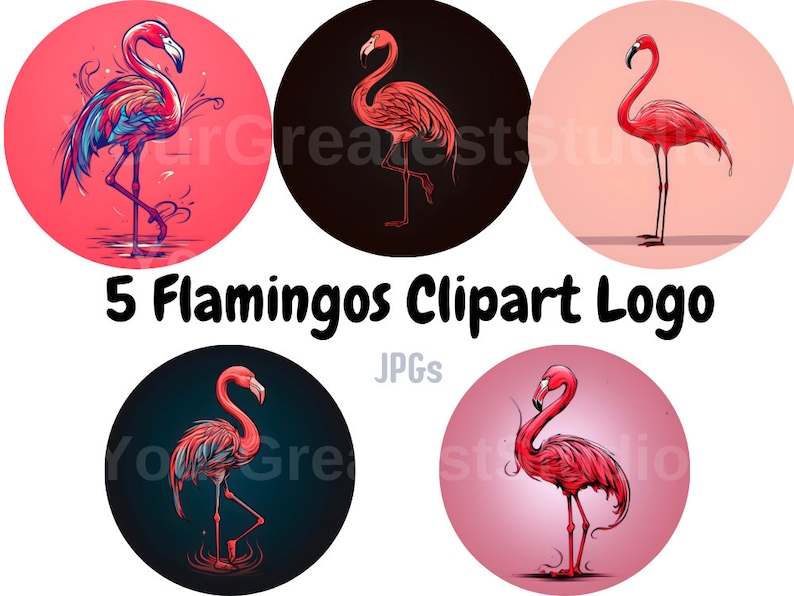 5 Flamingo Clipart Logo, Flamingo Logo, Logo, Flamingo Clipart ...