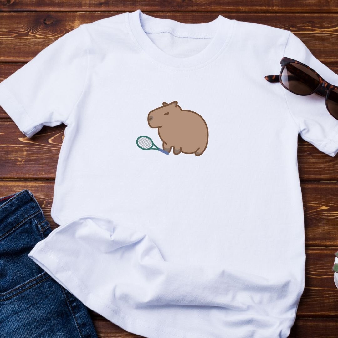Tennis Capybara Shirt, Tennis Shirt, Cute Capybara, Animal Sports Shirt ...