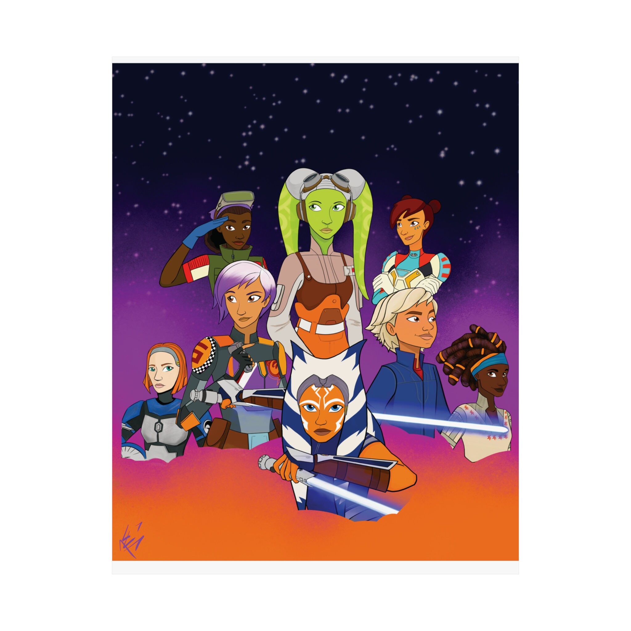 Women of SW Animation Fan Art Print Matte Poster / Rebels Fan Art / Bad ...