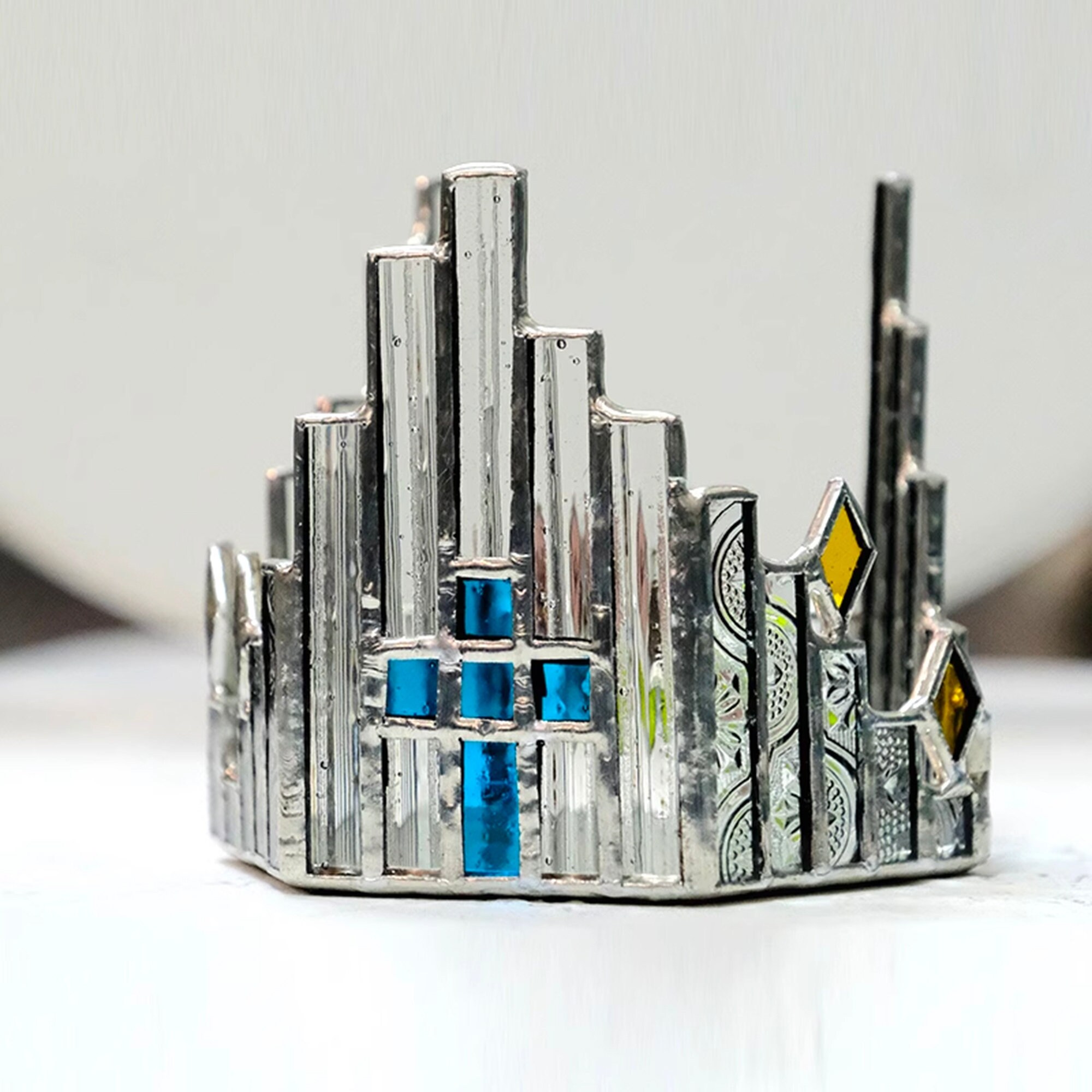 Hymn - Handmade Stained Glass Tea Light Glass Candle Holder Jesus ...