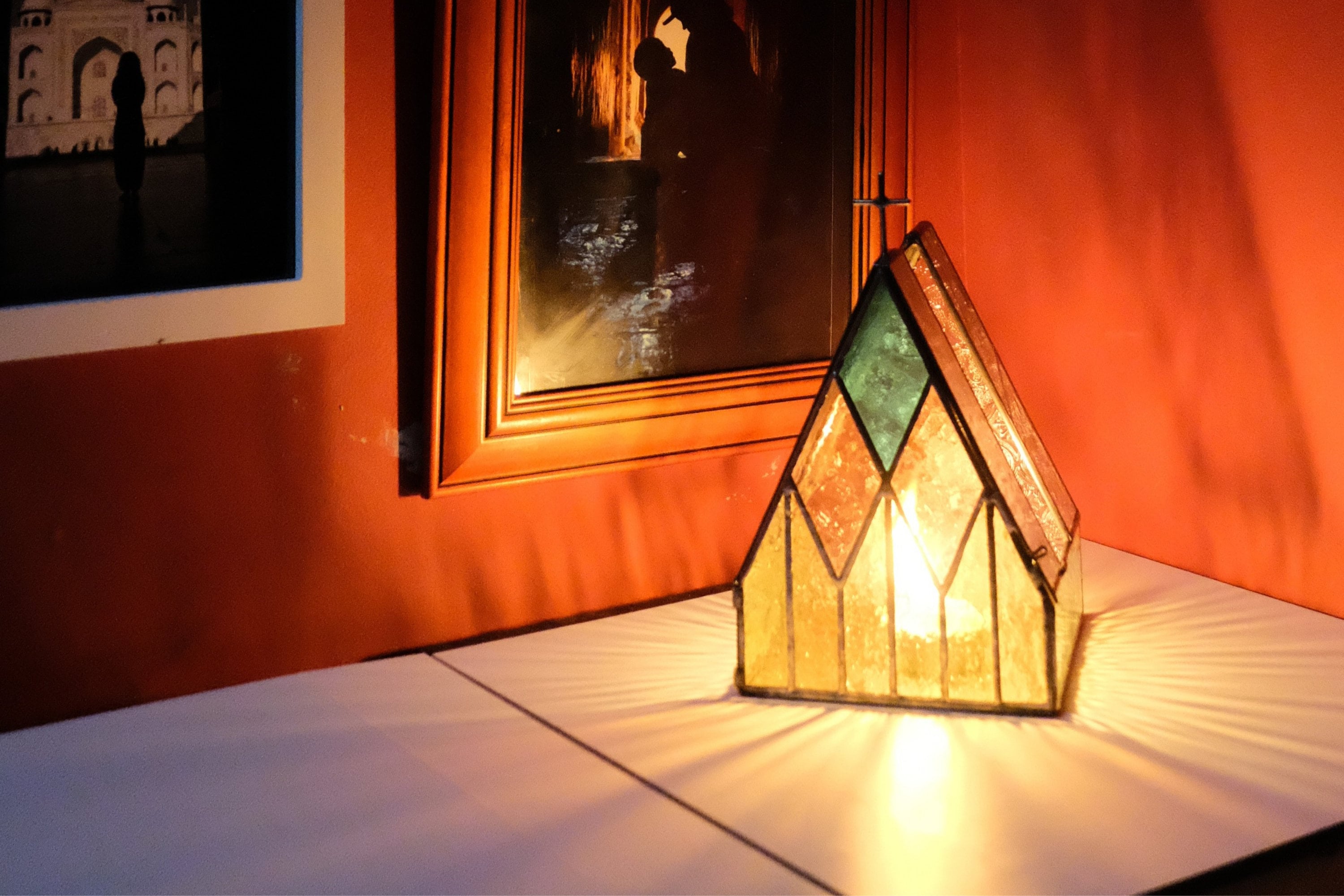 Grand Sanctuary Stained Glass Tea Light Glass Candle Holder Jesus ...