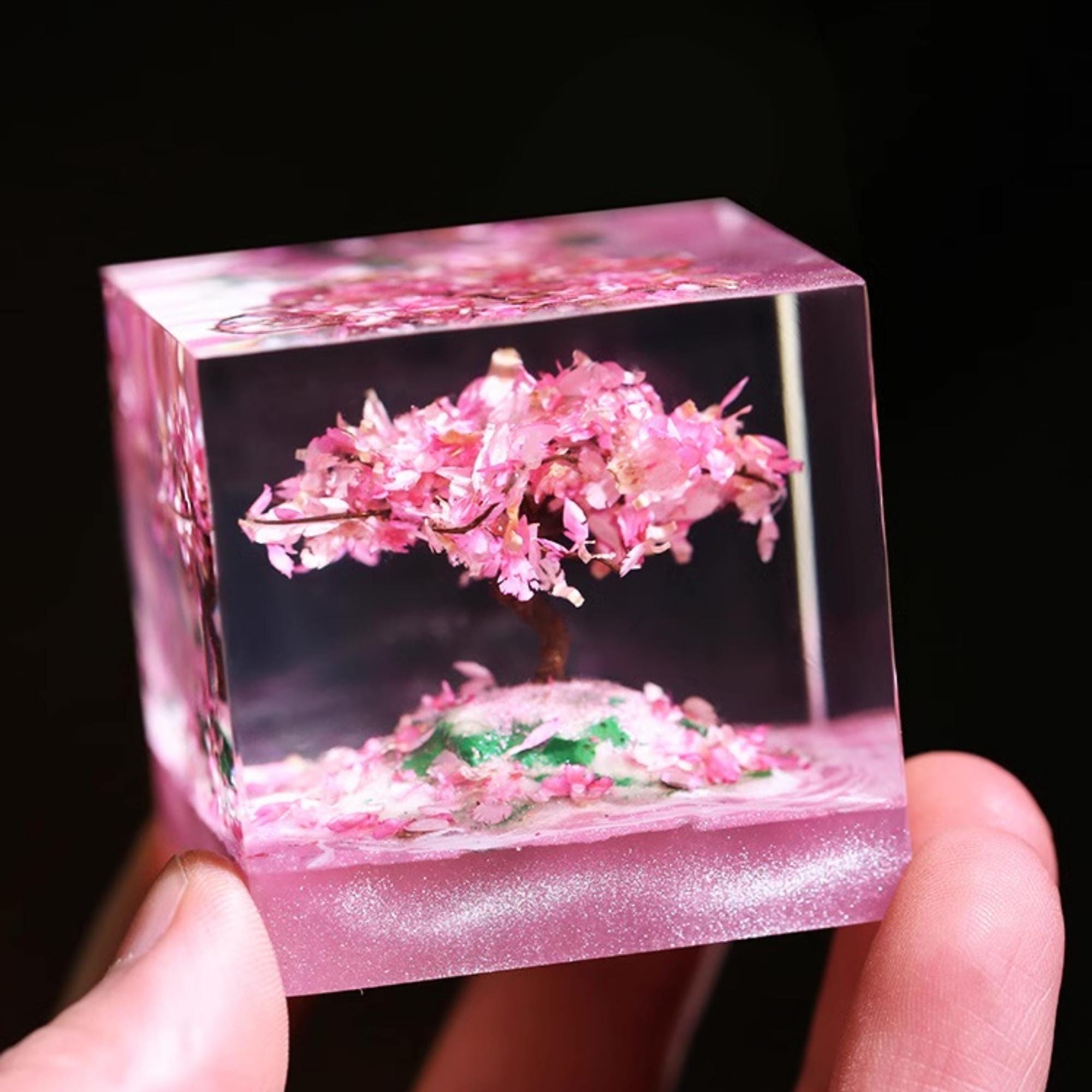 Cherry Blossom Tree - Custom Engraving Handmade Resin Decorative ...