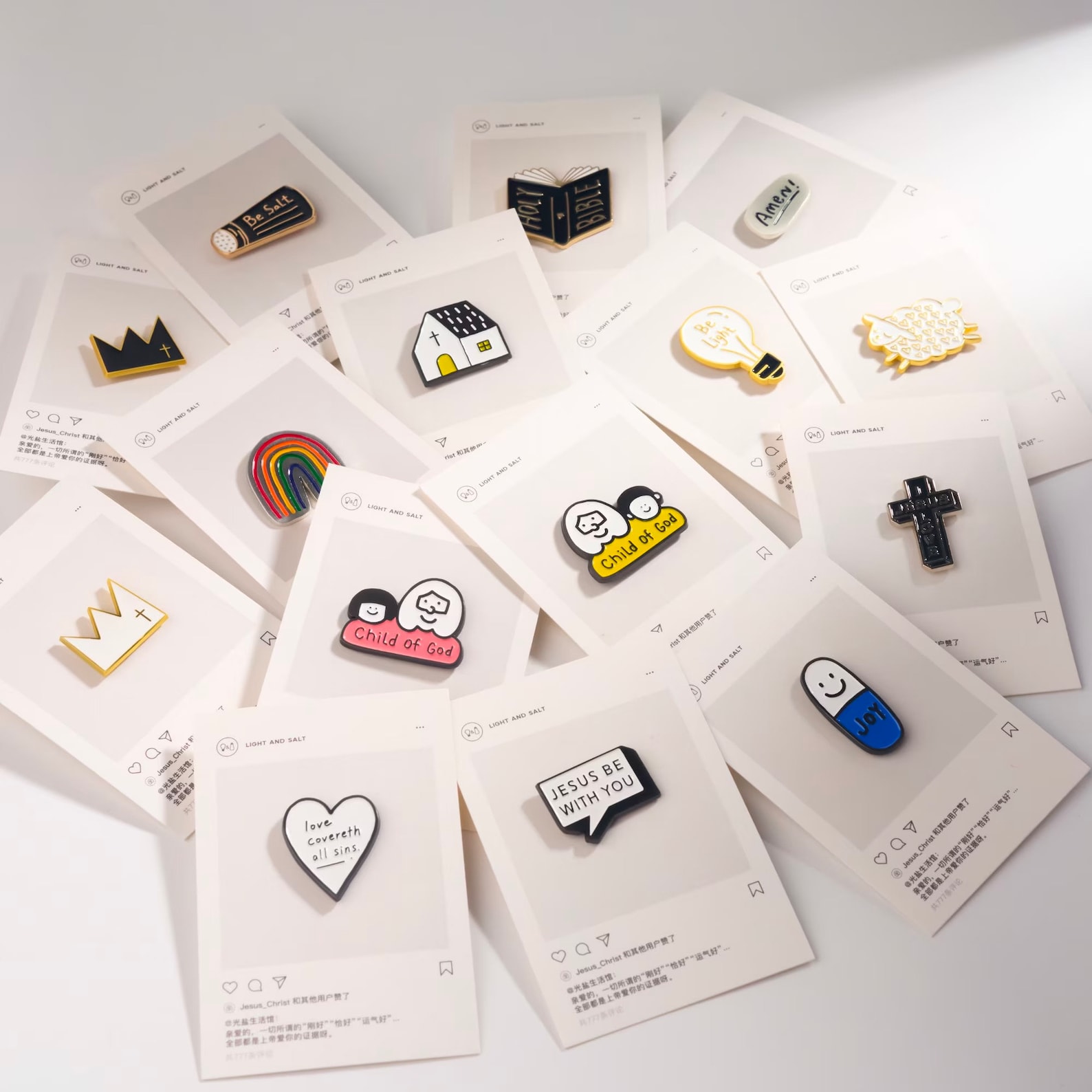 Christian Enamel Pin Set | Religious Gift, Faith Hope Love - Etsy
