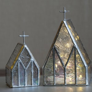 White Sanctity - Stained Glass Tea Light Glass Candle Holder Jesus ...