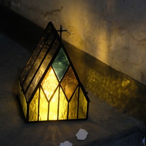 Grand Sanctuary - Stained Glass Tea Light Glass Candle Holder Jesus ...