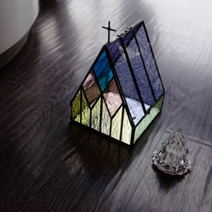 Grand Sanctuary - Stained Glass Tea Light Glass Candle Holder Jesus ...