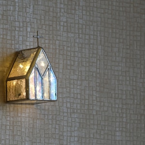 White Sanctity - Stained Glass Tea Light Glass Candle Holder Jesus ...