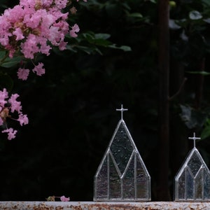 White Sanctity - Stained Glass Tea Light Glass Candle Holder Jesus ...