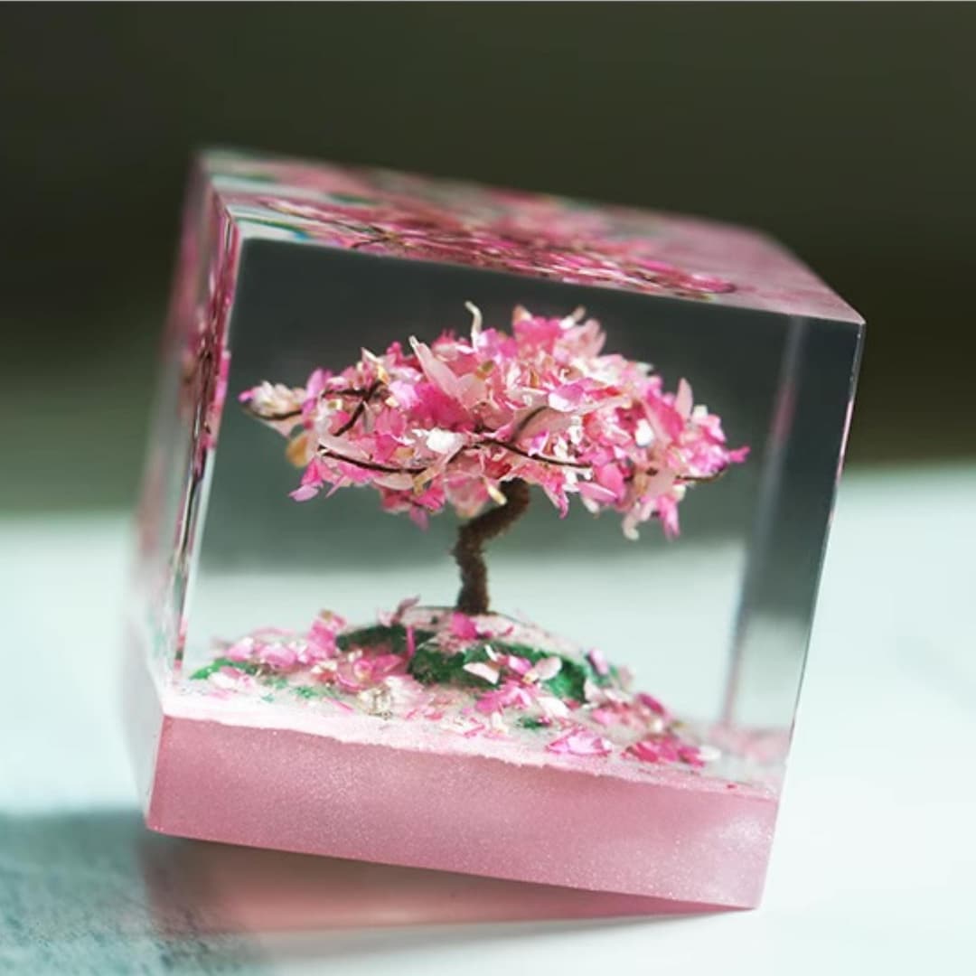 Cherry Blossom Tree - Custom Engraving Handmade Resin Decorative ...