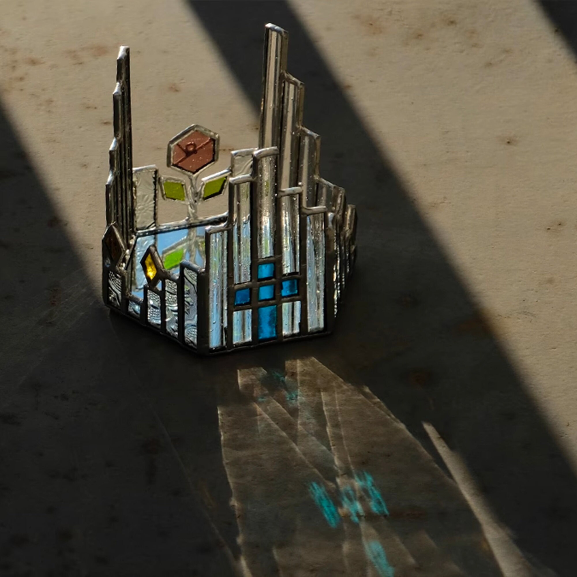 Hymn - Handmade Stained Glass Tea Light Glass Candle Holder Jesus ...