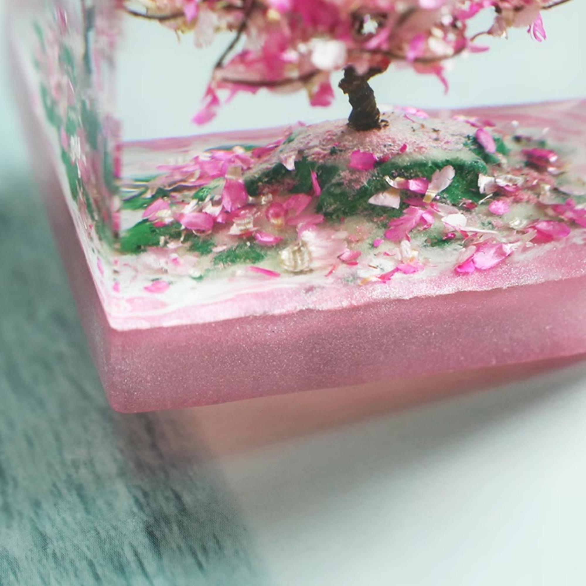 Cherry Blossom Tree - Custom Engraving Handmade Resin Decorative ...
