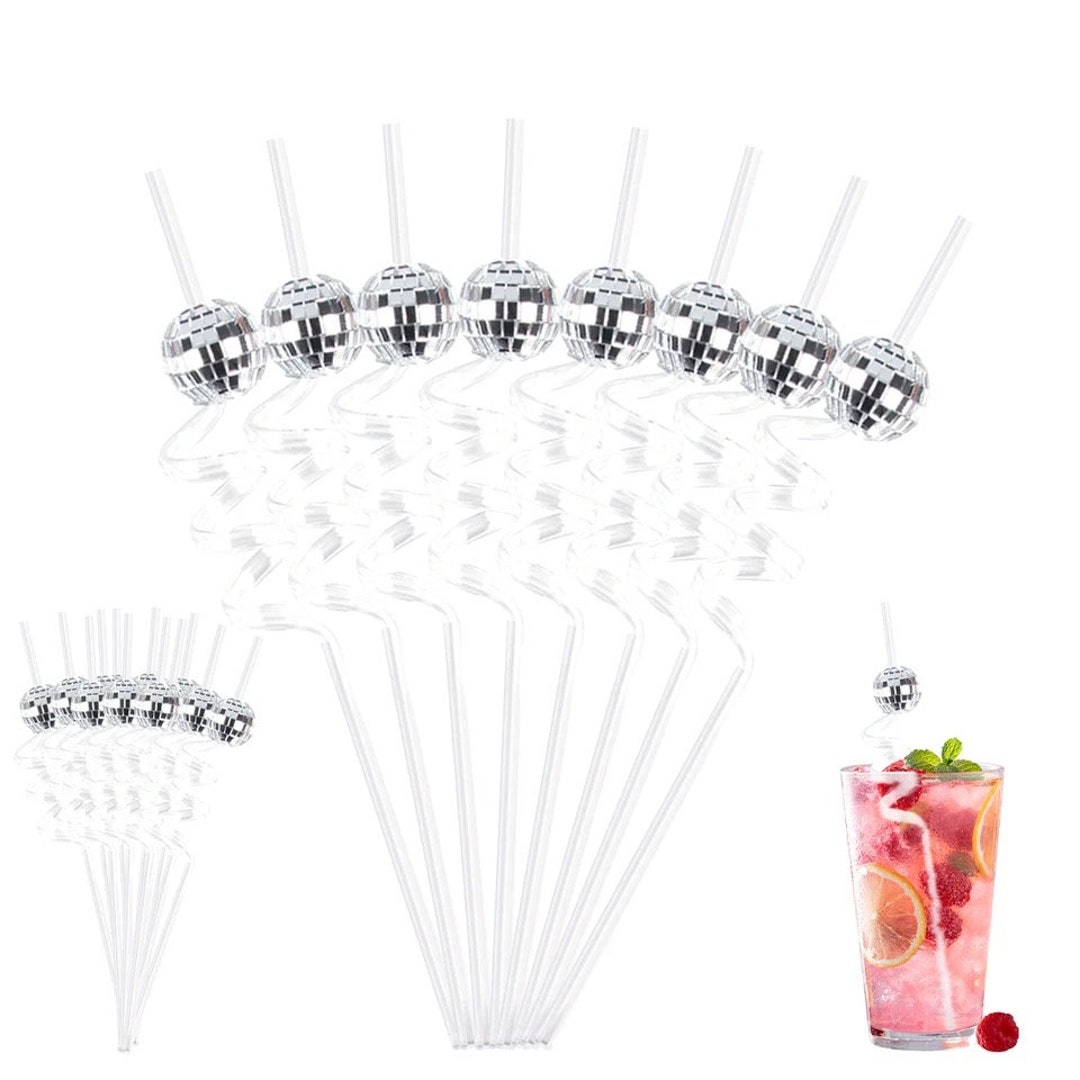 Disco Ball Straws Disco Theme Party Bachelorette Party Last Disco Bach ...