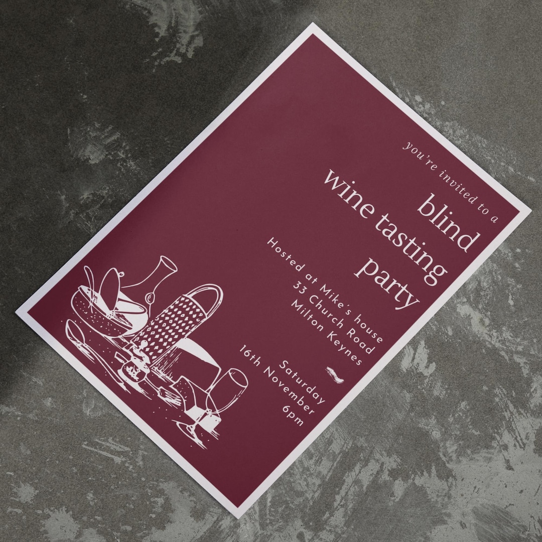 Blind Wine Tasting Event Kit, Online Invitation, Red Wine Tasting Sheet ...