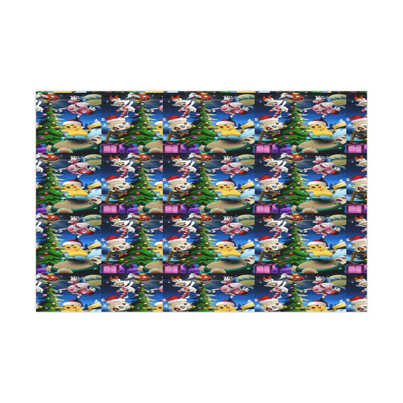A Pokey Christmas Gift Wrap Papers Cartoon Character Wrapping - Etsy