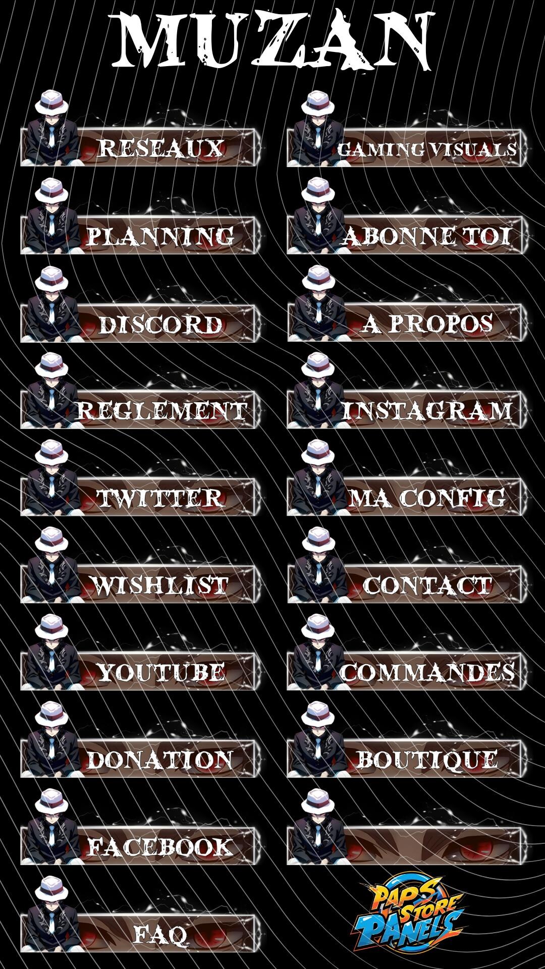 Panels Twitch Muzan (Demon Slayer), (FR-ENG) - Etsy France