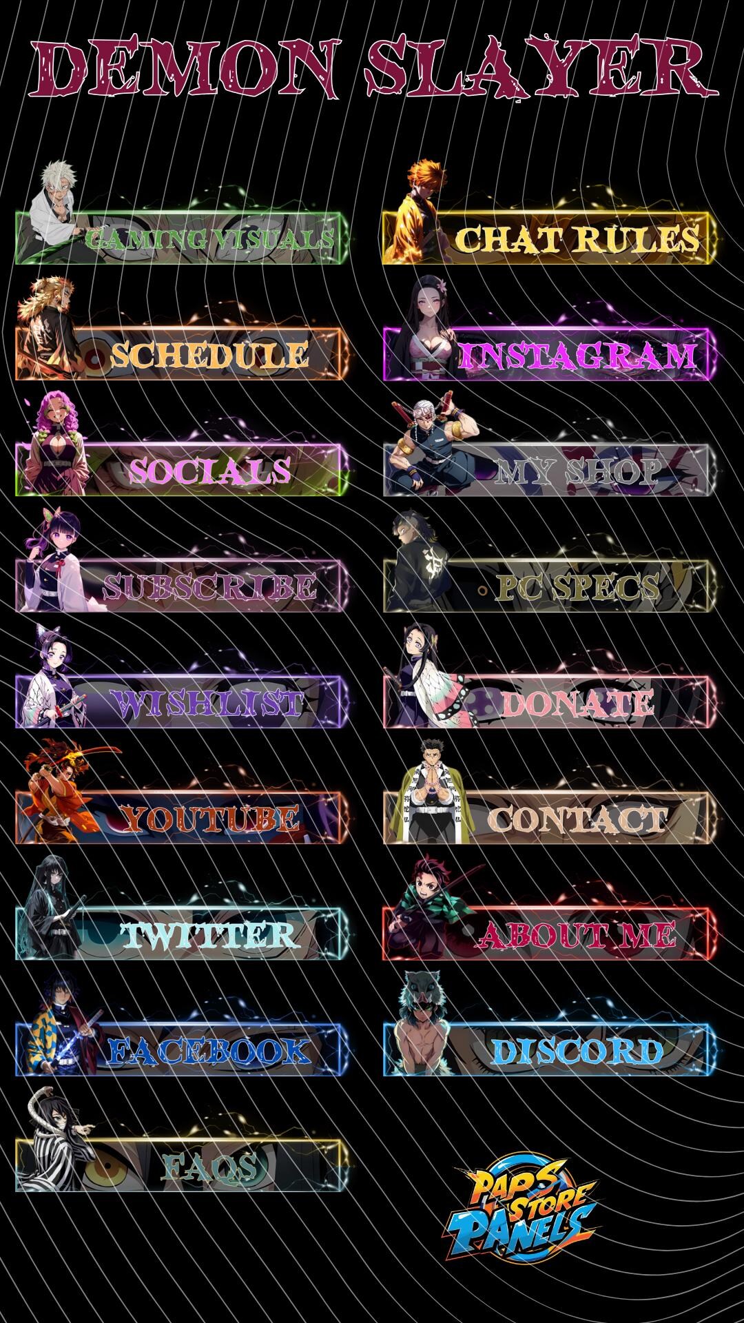 Demon Slayer Twitch-Panels (FR-ENG) - Etsy.de