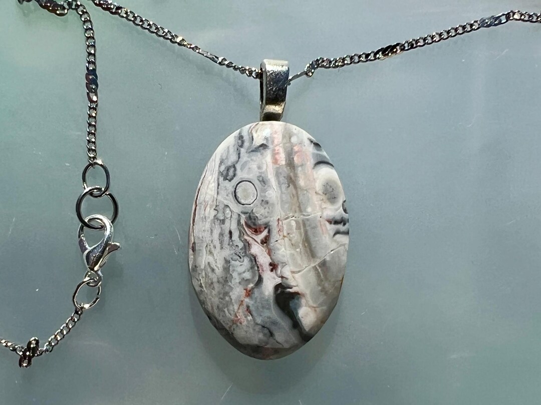 Galaxy Rhyolite Oval (2) Pendant Necklace - Etsy