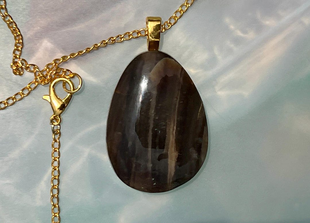 Banded Chert Teardrop Pendant Necklace - Etsy