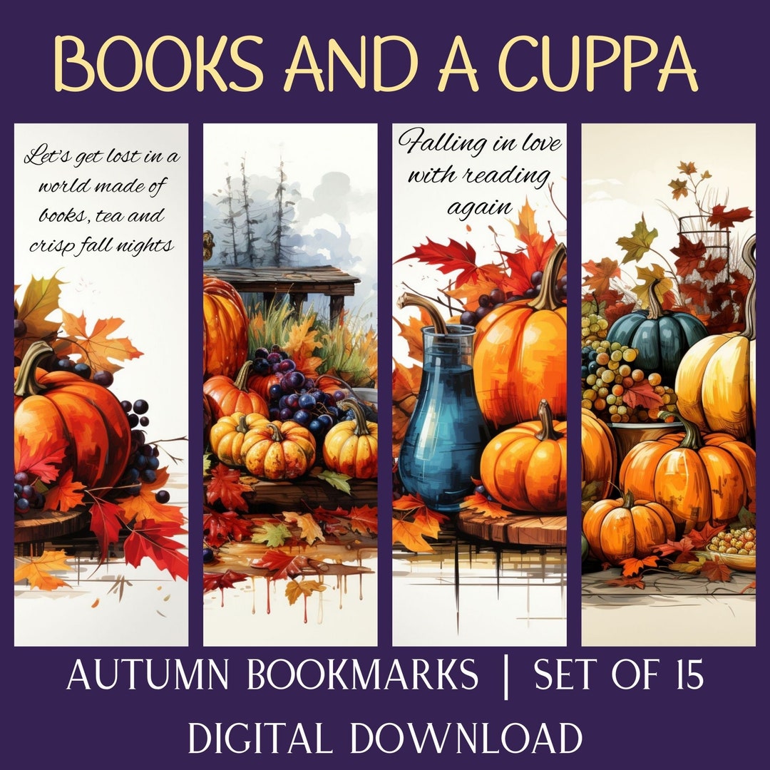 Autumn Fall Themed Bookmarks Digital Download for Instant - Etsy