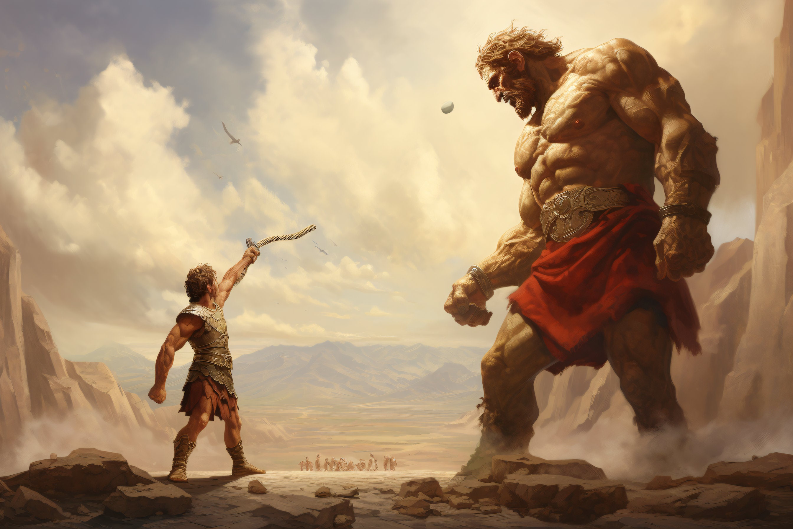 David Vs Goliath, Bible Stories, Christian Wall Art, Uplifting, Faith ...