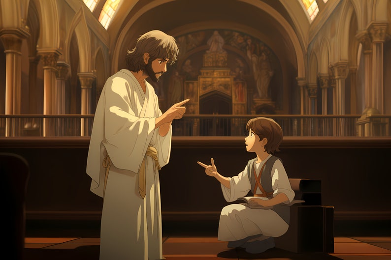 Young Jesus in the Temple, Bible Stories, Christian Wall Art, Uplifting ...