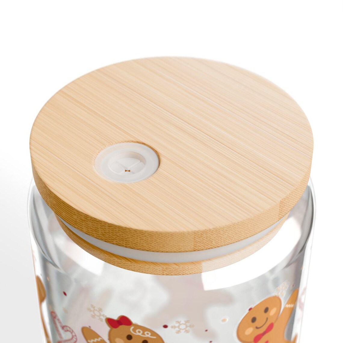 Christmas Gingerbread Man Sipper Glass, Festive Holiday 16oz Tumbler ...