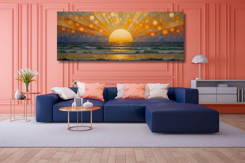 Panoramic Sunrise Wall Art,panoramic Sunshine Poster Canvas, Gustav ...