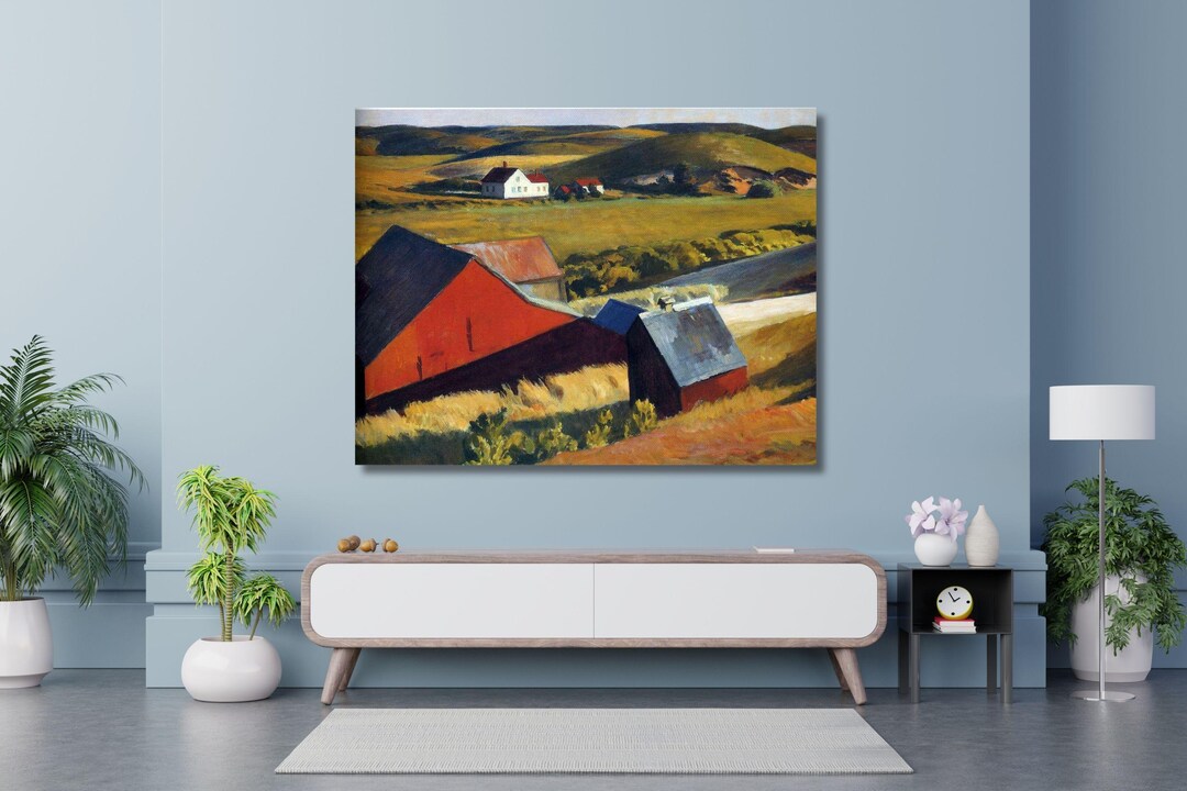 Edward Hopper Print Cobbs Barns and Distant Houses on Canvas,edward ...