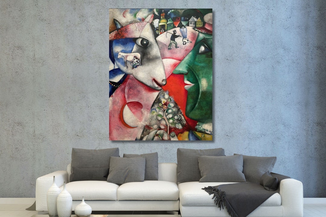 Marc Chagall,marc Chagall Print I and the Village on Canvas,chagall ...