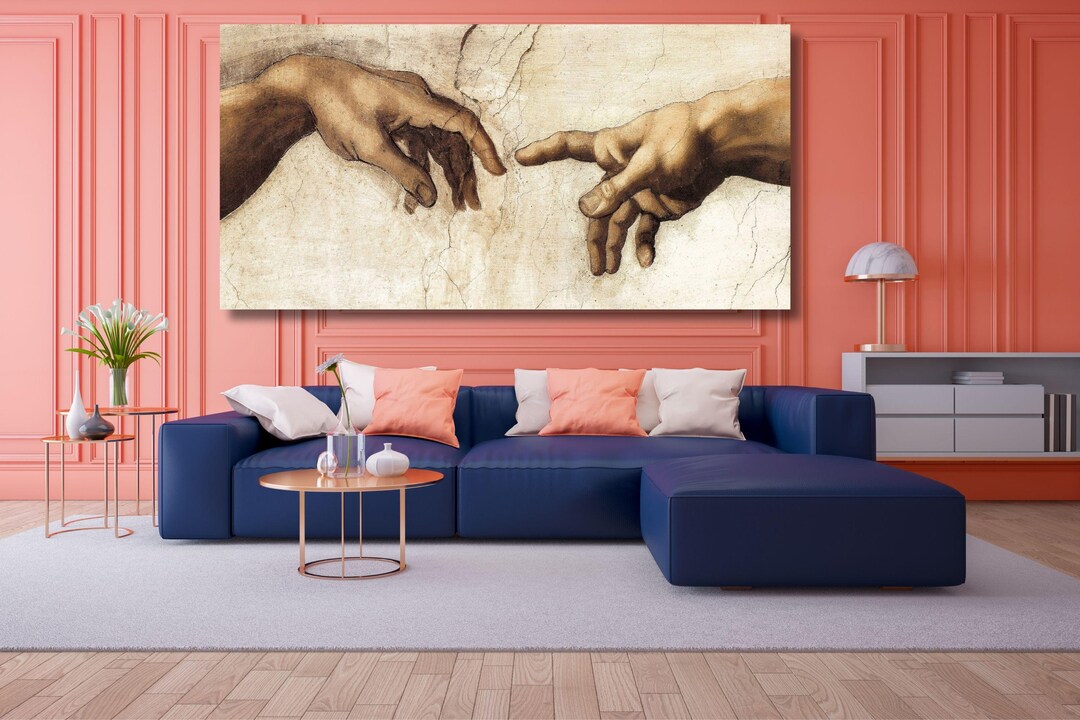 Michelangelo Wall Art,the Creation of Adam,hands Touching,michelangelo ...