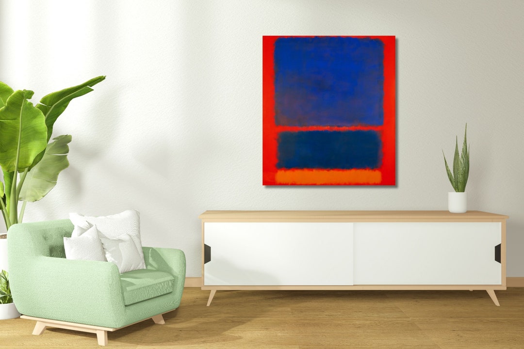 Mark Rothko Painting Dark Blue&red Wall Art ,mark Rothko 1961 Print ...