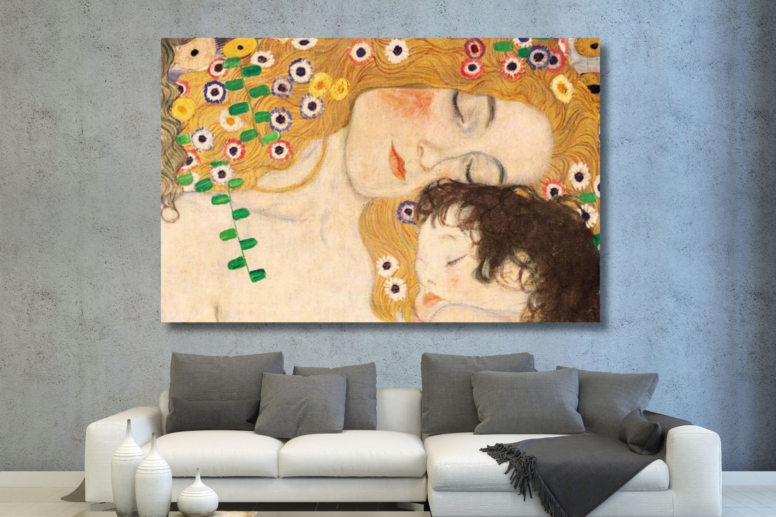 Gustav Klimt Print Mother and Child on Canvas ,reproduction Print ...
