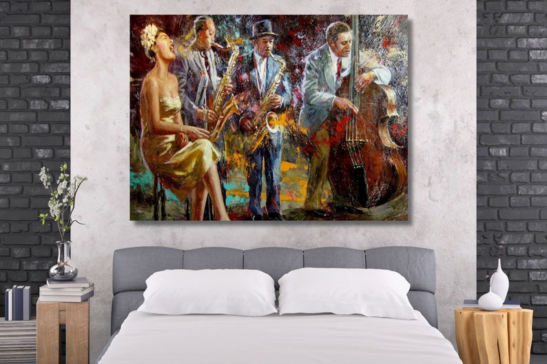 Abstract Jazz Wall Art Canvas, African American Art, Jazz Art,musical ...