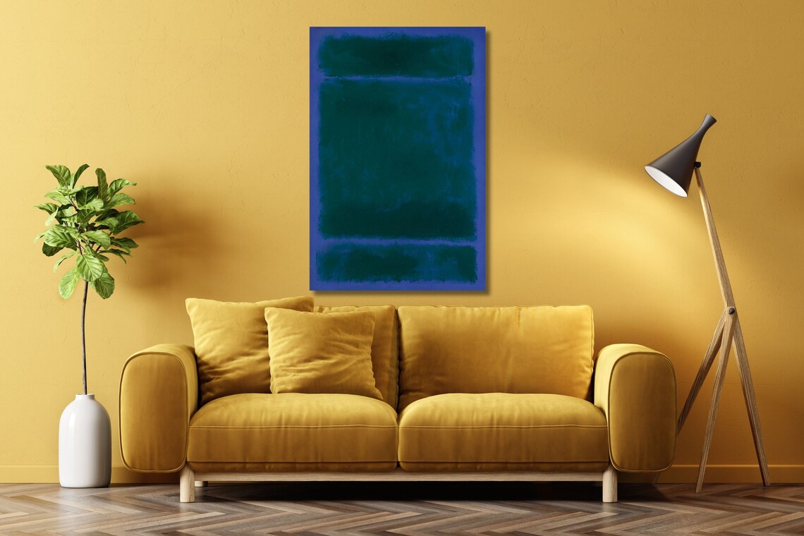 Mark Rothko Print Blue and Dark Green Oil on Canvas,mark Rothko ...