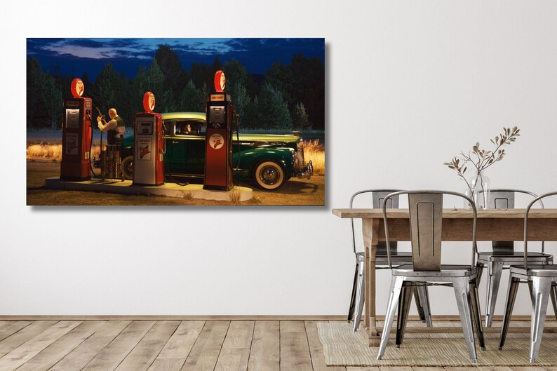 Edward Hopper Print Gas Station on Canvas,edward Hopper Artworks,edward ...