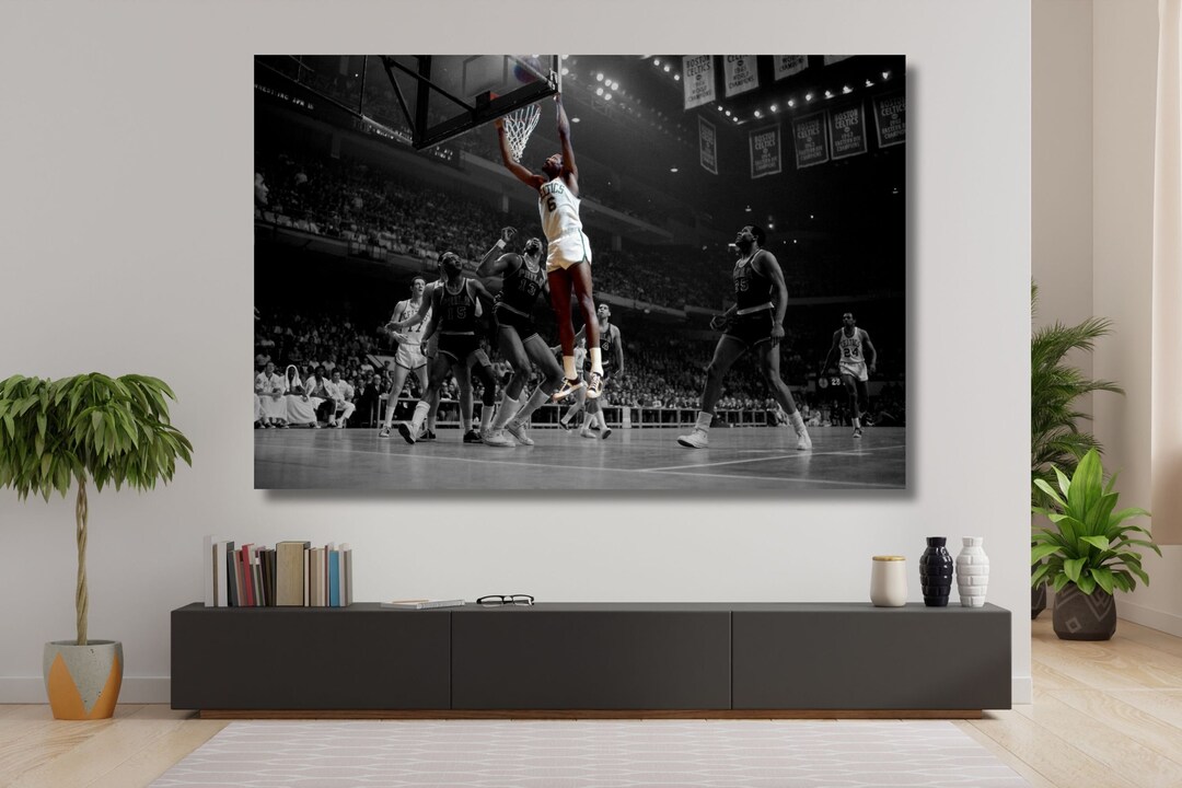 NBA Poster Bill Russell Dunk Poster Bill Russell Wall Art - Etsy