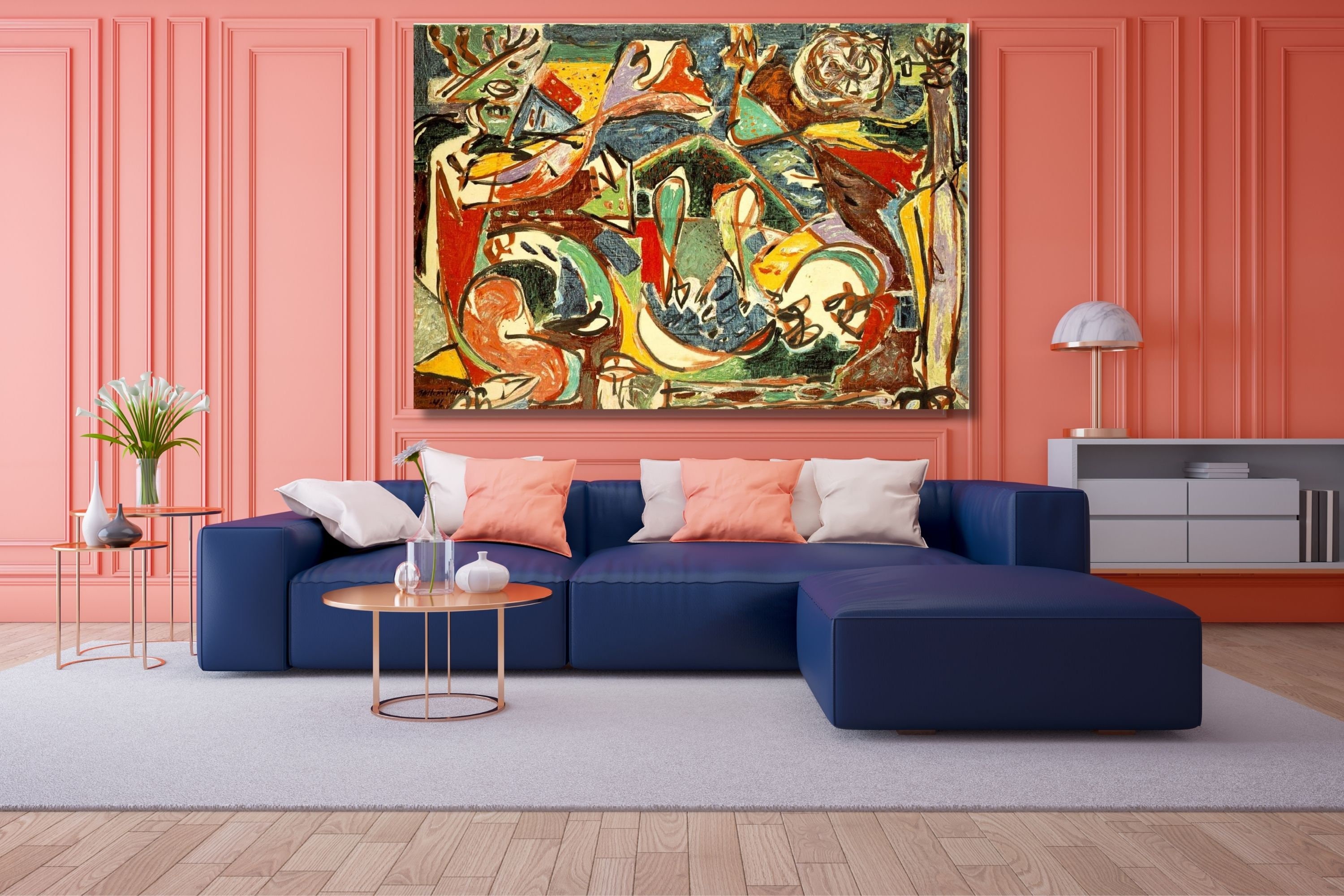 Pollock Jackson Print Colorful Canvas,pollock Abstract Art Wall Art ...