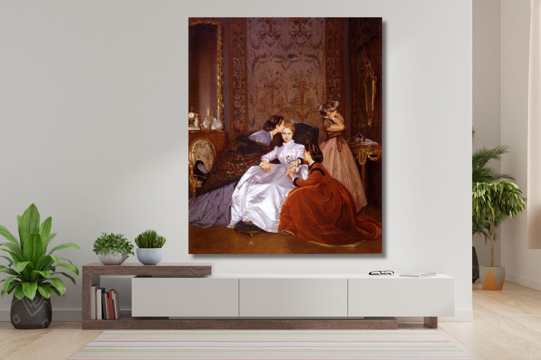 Auguste Toulmouche Painting the Reluctant Bride(1866) on Canvas,la Fiancée Hésitante,vintage ...