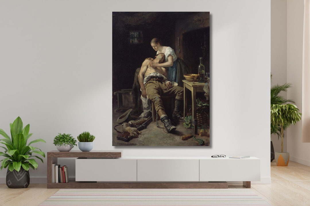 Henry Jones Thaddeus Print the Wounded Poacher Canvas Wall Art(1881) Giclee Wall Art Canvas ...