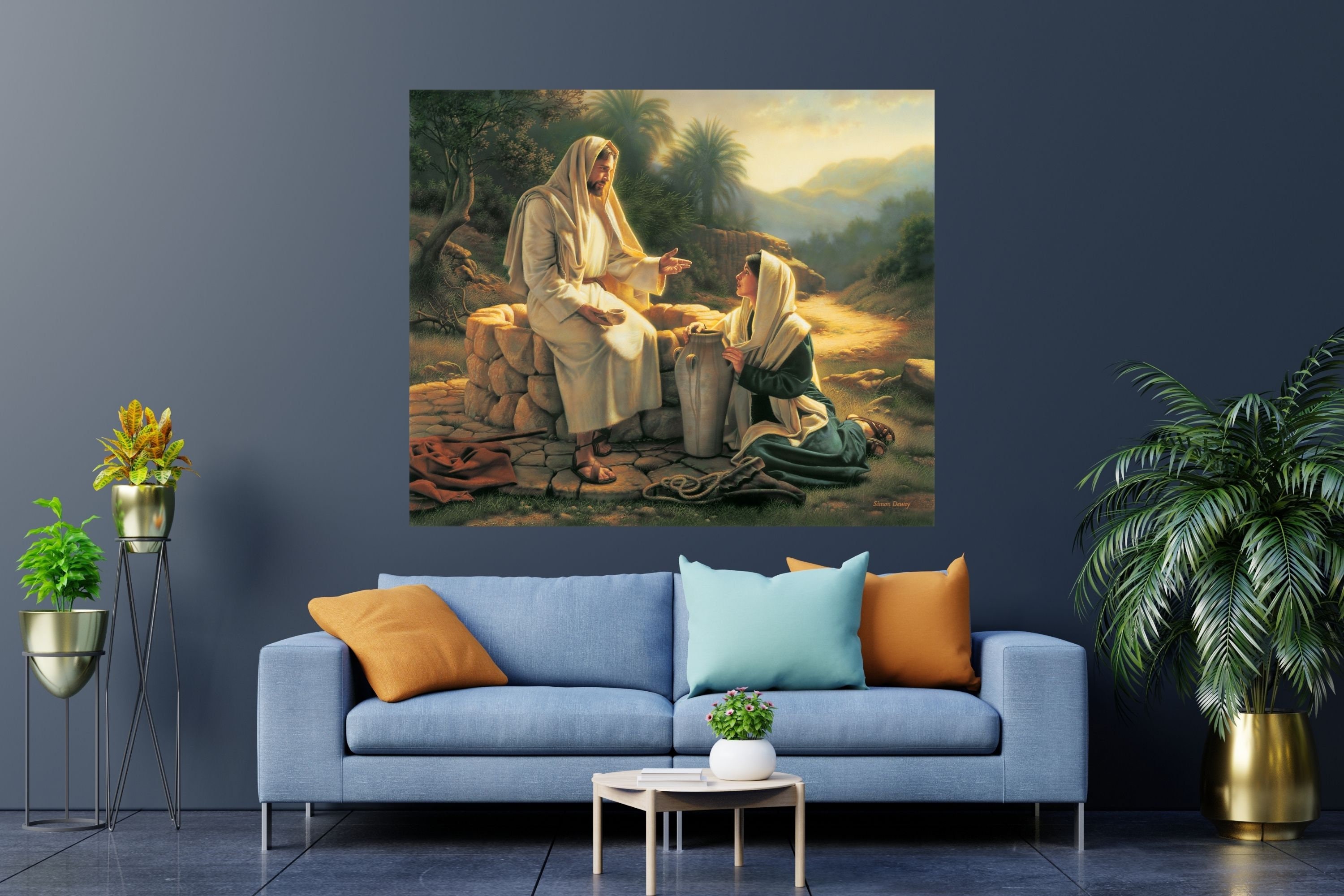 Jesus Talking to a Samaritan Woman at the Well,christian Poster Wall ...