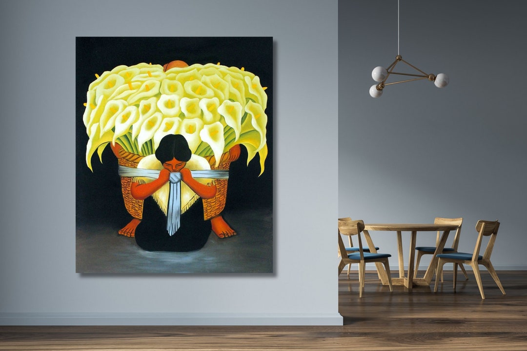 Diego Rivera Print Flower Carrier on Canvas Wall Art,diego Rivera ...