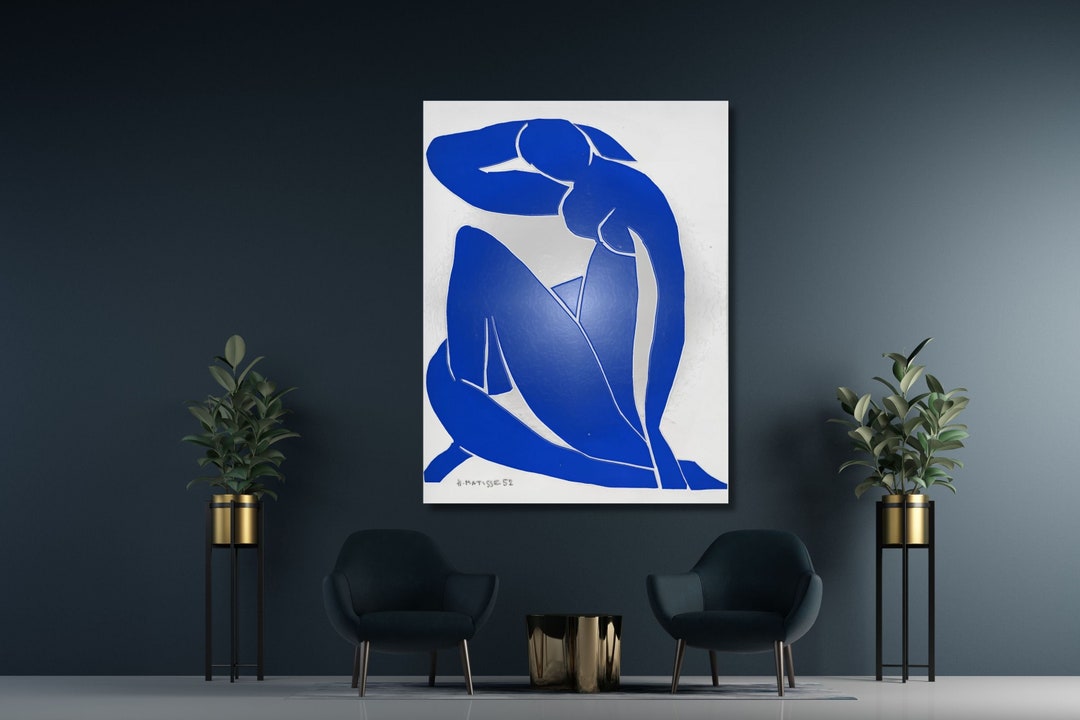 Henri Matisse Print Woman on Canvas, Matisse Blue Effect Woman Portrait ...