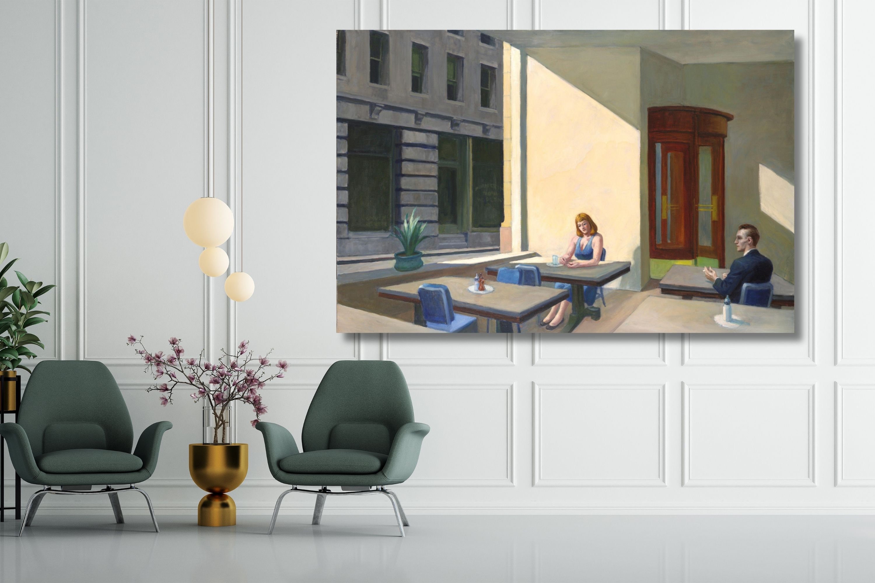 Edward Hopper Print Sunlight in a Cafeteria1958 on Canvas,edward Hopper ...