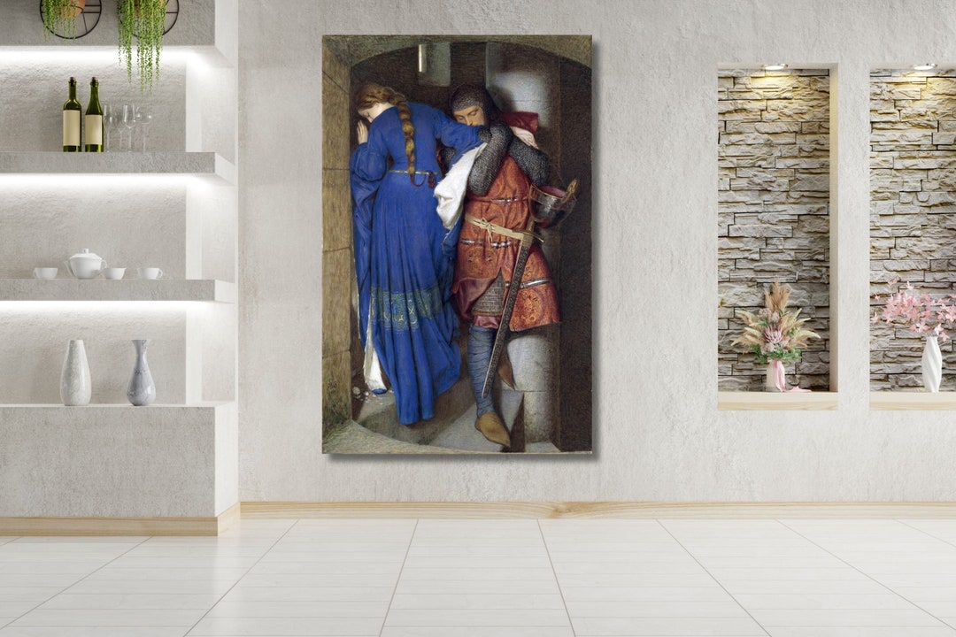 The Meeting on the Turret Stairs by Frederic William Burton(1864 ...