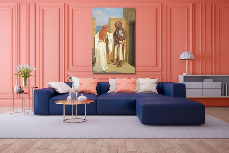 Edmund Leighton the Shadow (1909) Print Canvas Wall Art 4 - Etsy