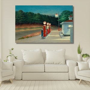 Edward Hopper Print Gas Car(1940) on Canvas,edward Hopper Artworks ...