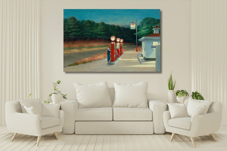 Edward Hopper Print Gas Car1940 on Canvas,edward Hopper Artworks ...