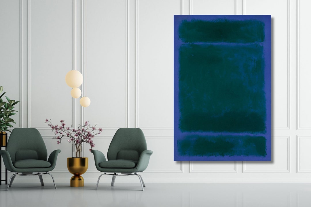 Mark Rothko Print Blue and Dark Green Oil on Canvas,mark Rothko ...
