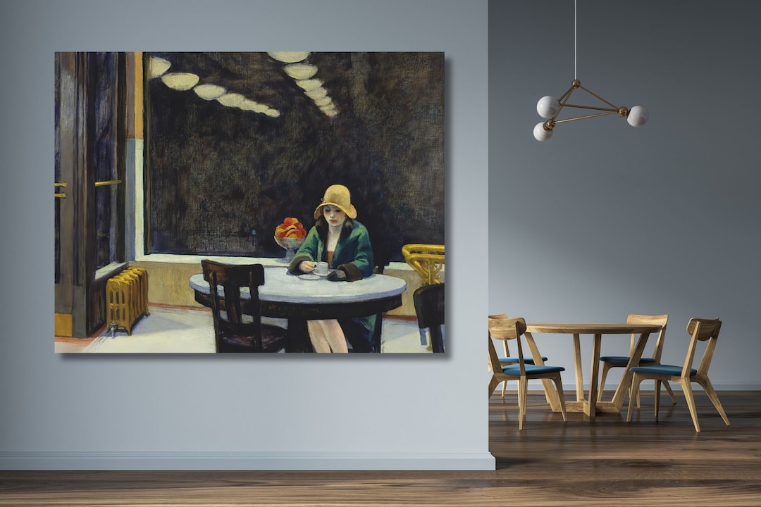Edward Hopper Print Automat on Canvas Wall Art,hopper Painting Automat ...